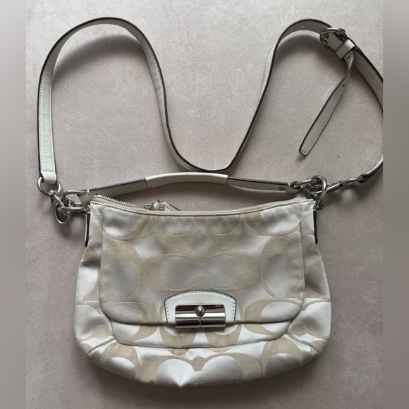 Coach | Bags | Coach Signature Jacquard Crossbody Euc | Poshmark